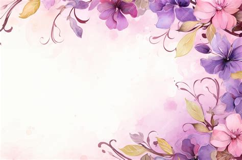 Pink And Purple Floral Border Premium Ai Generated Vector