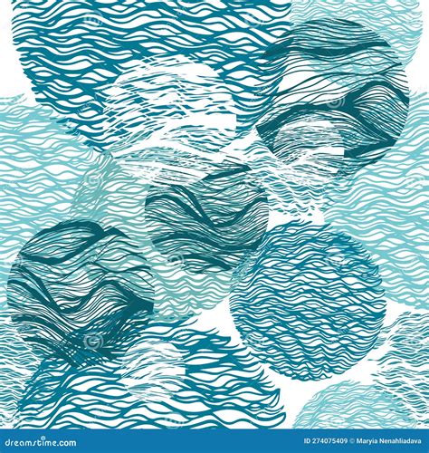 Abstract Seamless Pattern Sea Graphic Vector Illustration Stock