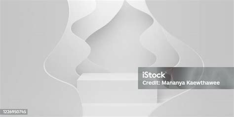 흰색 배경 추상적입니다 3d 전시 스탠드 회색 배경에 격리 된 빈 빈 연단 프리젠 테이션 모의 업 박람회를위한 3d 렌더링 디스플레이 제품에 대 한 받침대 인테리어 무대