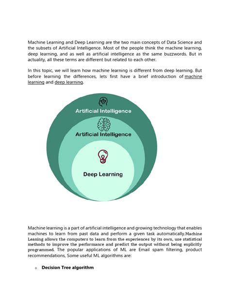 Difference Between Machine Learning And Deep Learning Pdf Machine Learning Career And Growth