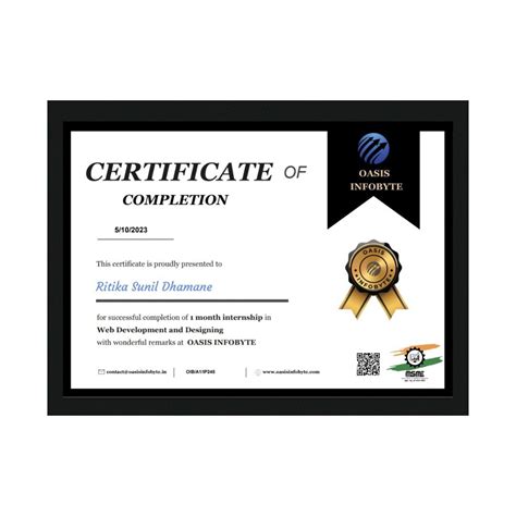 Ritika Dhamne On Linkedin Oasisinfobyte Webdeveloper Html Css
