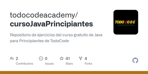 Github Todocodeacademycursojavaprincipiantes Repositorio De