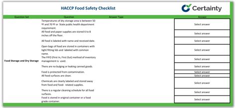 Example Of A Haccp Chart