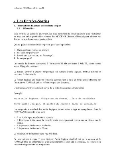 Le Langage Fortran Jjh