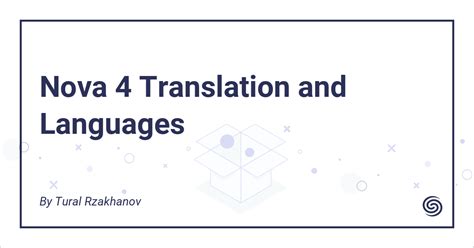 Translation And Languages Nova Packages