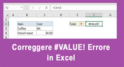 Come Correggere Value Errore In Excel Facili Trucchi