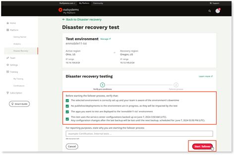 Perform A Cross Region Disaster Recovery Test Outsystems 11 ドキュメンテーション