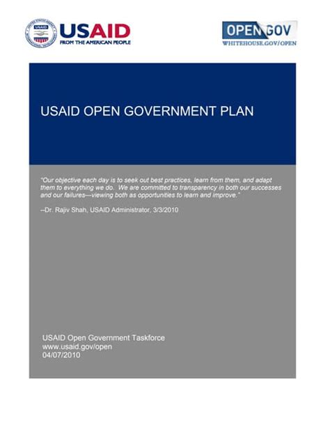 Usaid Open Gov Plan Pdf