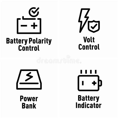 Battery Polarity Control Volt Control Power Bank Battery Indicator Information Signs Stock
