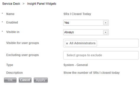side widgets panel form