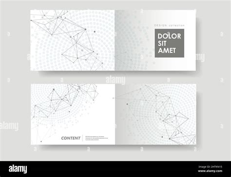 Abstract Geometric Background With Connected Lines And Dots Technology Vector Brochure Cover