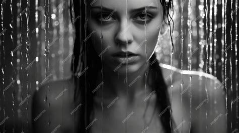 Premium Photo A Woman With Water Dripping From Her Face Generative Ai Art