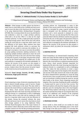 IRJET Securing Cloud Data Under Key Exposure By IRJET Journal Issuu