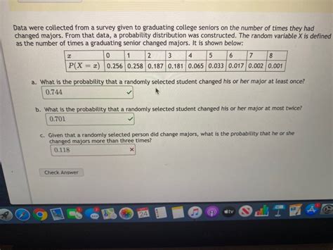 Solved Data Were Collected From A Survey Given To Graduating