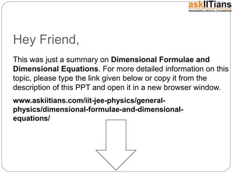 Dimensional Formulae And Dimensional Equations Physics Pptx Dimensional Formulae And Dimensional Equations Physics Pptx