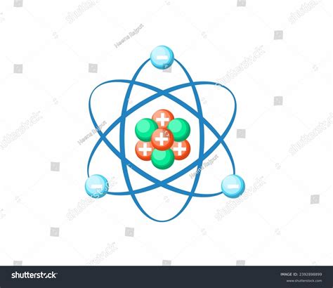 Atomic Structure Nucleus Protons Neutrons Orbital Stock Vector Royalty