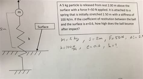Solved A Kg Particle Is Released From Rest M Above Chegg