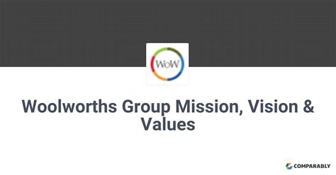 Woolworths Group Mission Vision And Values Comparably