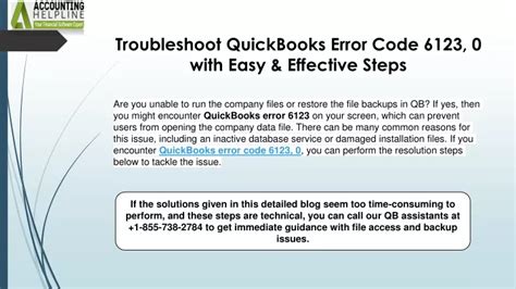 Ppt Simple Solution Quickbooks Error Code 6123 0 Powerpoint