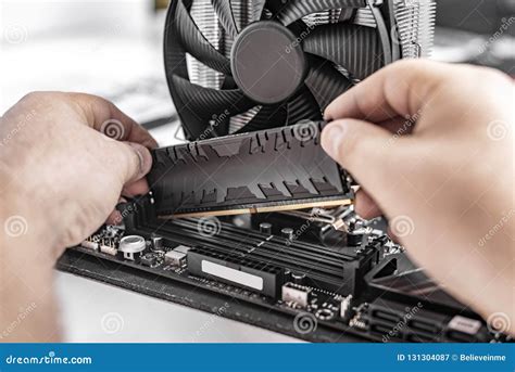 Installing Random Access Memory Into Pc Stock Image Image Of Maintenance Electronic 131304087