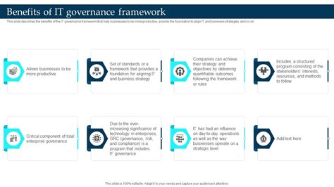 Benefits Of It Governance Framework Enterprise Governance Of Information Technology Egit Ppt Example