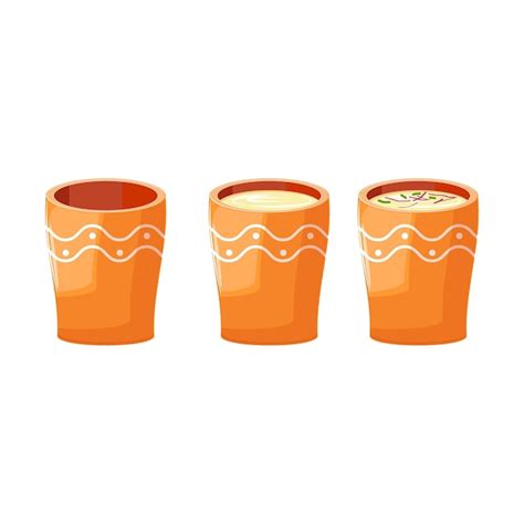 홀리 축제 음식 일러스트레이션은 홀리의 상징적인 인도 음료인 탕다이를 특징으로합니다 프리미엄 벡터