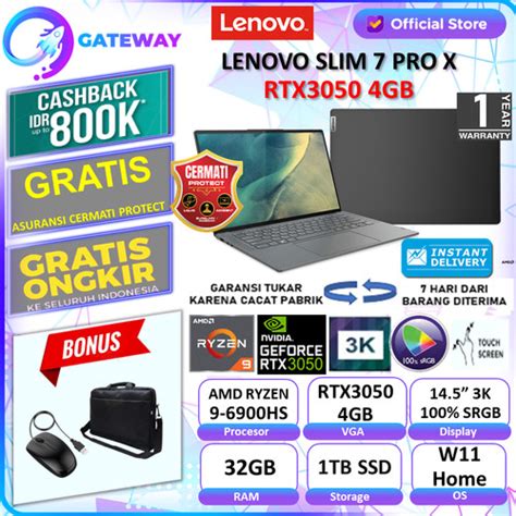 Promo Lenovo Yoga Slim Pro X K Touch Rtx Ryzen Gb Tb Ssd Unit Cicil X