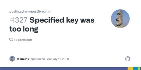 Specified Key Was Too Long Issue Postfixadmin Postfixadmin GitHub