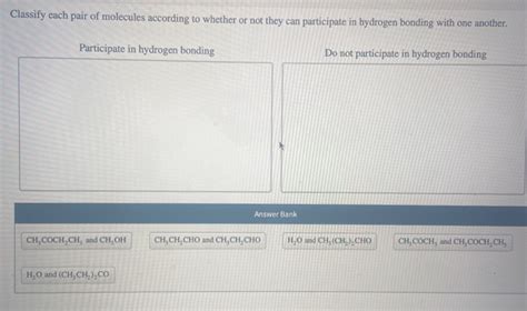solved classify each pair of molecules according to whether