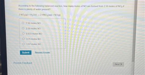 Solved According To The Following Balanced Reaction How
