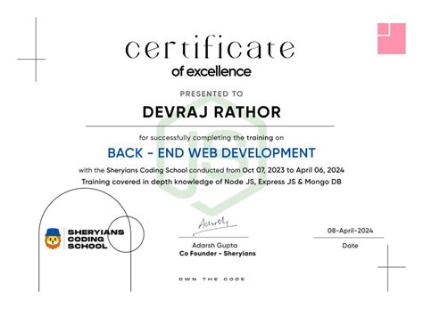 Certifieddeveloper Backenddevelopment Sheriyanscodingschool