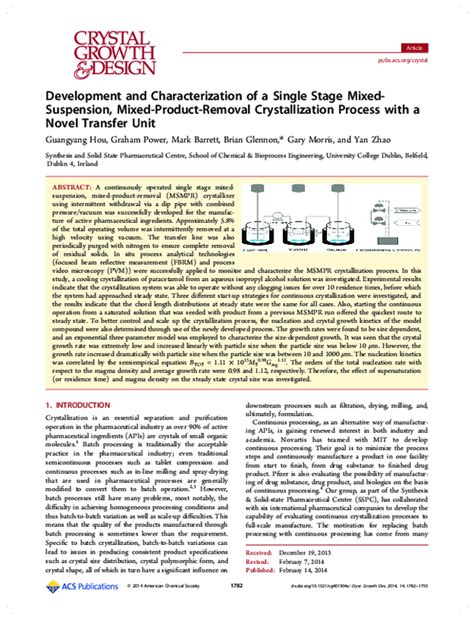 Pdf Development And Characterization Of A Single Stage Mixed