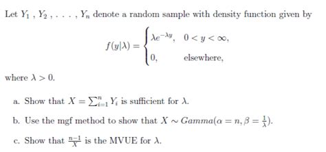 solved let y1 y2 dots yn ﻿denote a random sample with