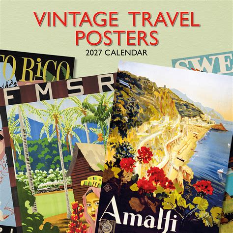 2027 Square Wall Calendar Vintage Travel Posters Wholesale Stationery