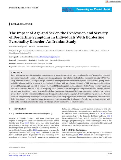 Pdf The Impact Of Age And Sex On The Expression And Severity Of Borderline Symptoms In