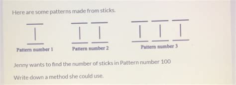 solved here are some patterns made from sticks pattern number 1