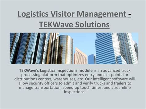 ppt logistics visitor management tekwave solutions powerpoint