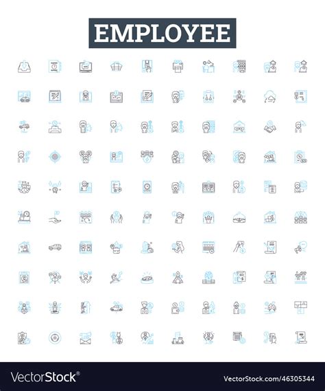 Employee Line Icons Set Worker Staff Royalty Free Vector