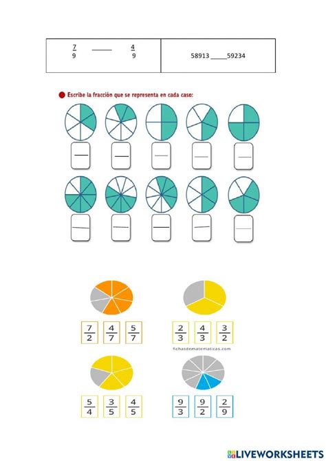 Fracciones Online Exercise For Matematica Live Worksheets