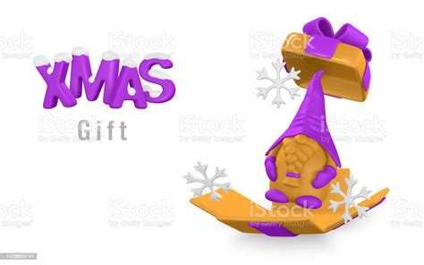 재미있는 스칸디나비아 크리스마스 그놈과 눈송이가있는 선물 상자를 엽니 다 벡터 일러스트 레이 션 3차원 형태에 대한 스톡 벡터 아트 및 기타 이미지 Istock