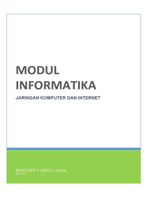 Modul Ajar Informatika Jaringan Komputer Dan Internet Fase D 1 Pdf