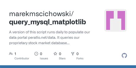 Github Marekmscichowski Query Mysql Matplotlib A Version Of This Script Runs Daily To