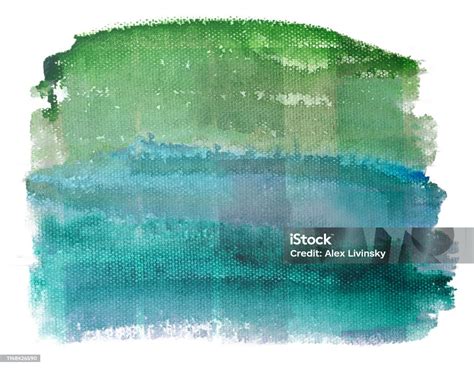 고립 된 흰색 배경에 수채화 사각형 수채화 얼룩 블루 녹색 물에 대한 스톡 사진 및 기타 이미지 물 배경 주제 사진 효과