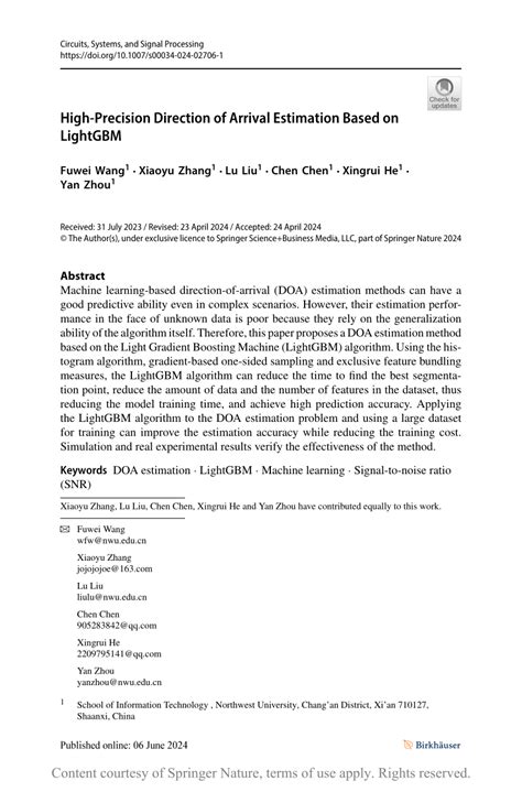 high precision direction of arrival estimation based on lightgbm