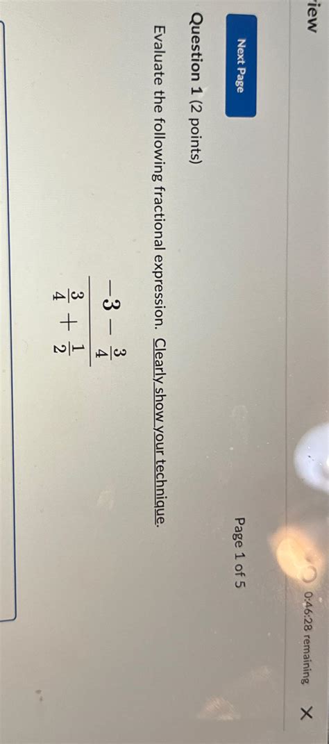 solved 0 46 28 ﻿remainingpage 1 ﻿of 5question 1 2