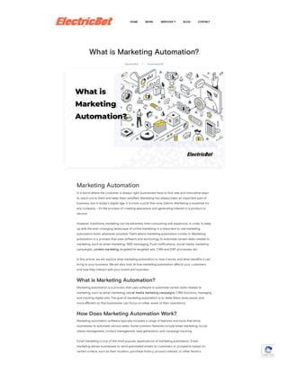 What is Marketing Automation.pdf | Email | Internet