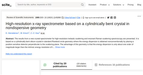 High Resolution X Ray Spectrometer Based On A Cylindrically Bent Crystal In Nondispersive Geometry