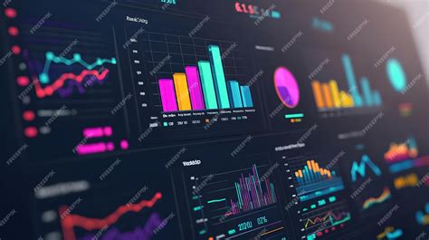 Data Analytics Dashboard With Colorful Charts And Graphs Premium Ai Generated Image