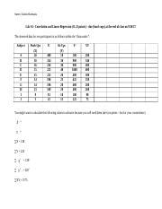 Lab Correlation Regression AGB Docx Names Tulasha Khatiwada Lab Correlation And