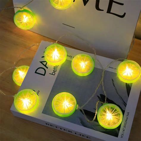 Led彩灯 柠檬节日装饰串灯小清新房间布置水果造型闪灯柠檬片灯串 阿里巴巴